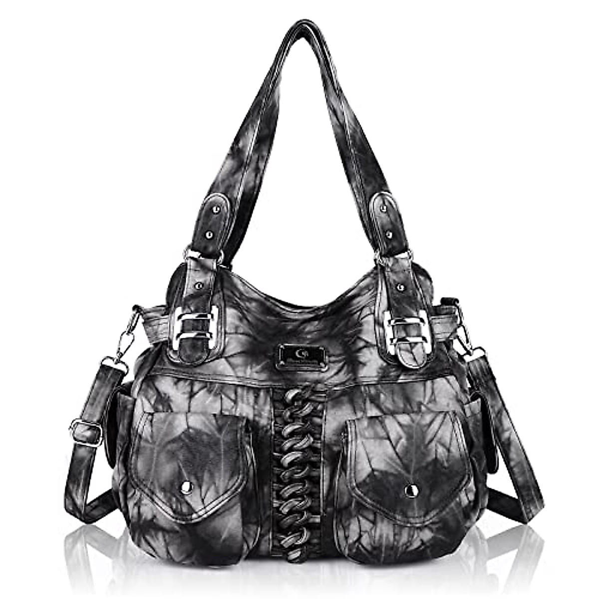 Rose Linda Hobo Bags and Handbags for Women Shoulder Bags Handbag with Multiple Pockets PU Leather Tote Bag