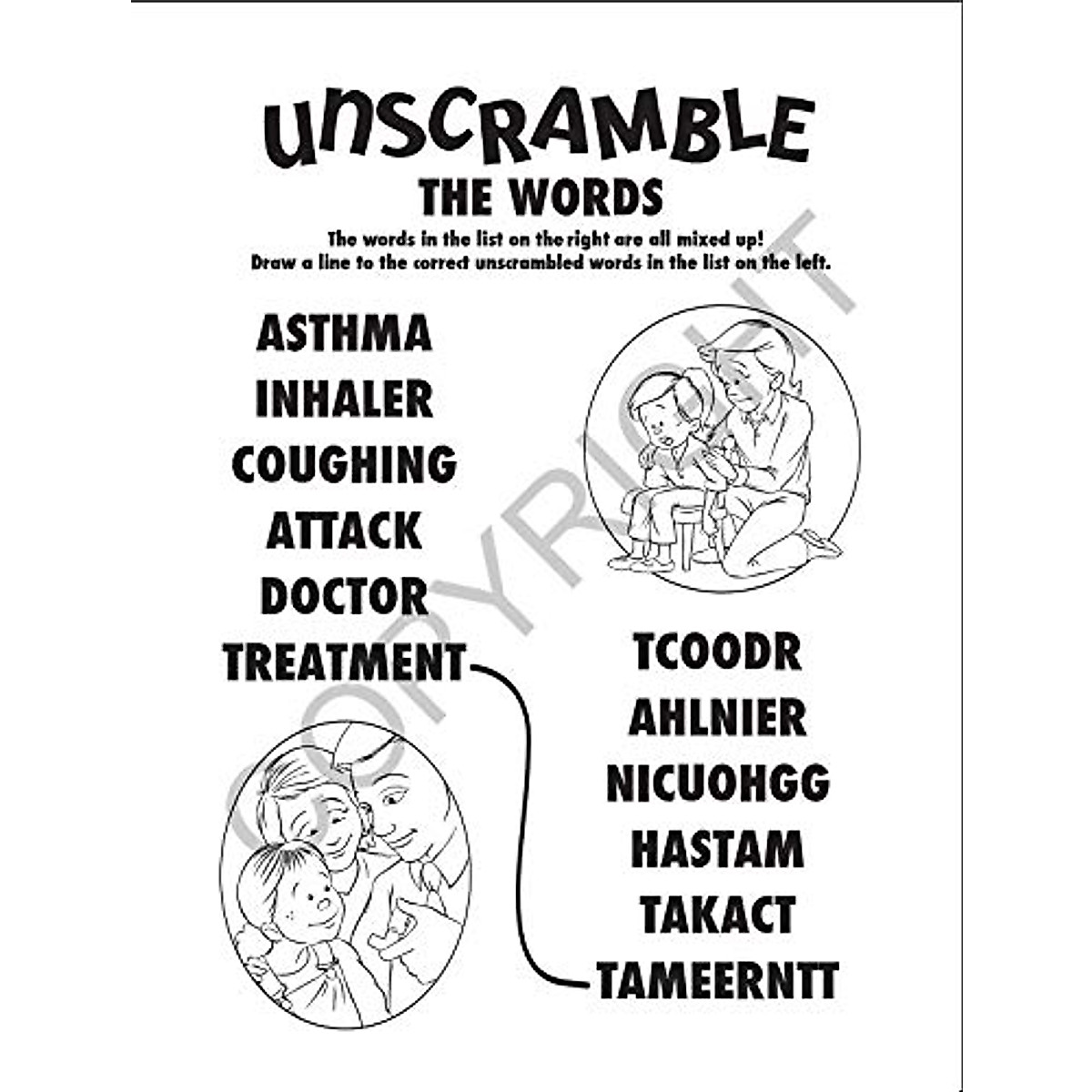 ZOCO - Learn about Asthma - Custom Kids Educational Coloring Books (250 Bulk Pack, with Crayons) - Know Asthma Symptoms - Doctors, Hospitals, Medical Center Handout - Games, Puzzles, Activities
