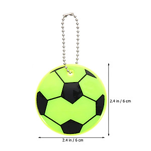 Kisangel 12pcs Reflector Pendant Child Safety Reflector Backpack Pendant Schoolbag Keychain Backpack Reflectors Soccer Hanging Decor School Bag Hanging Ornament