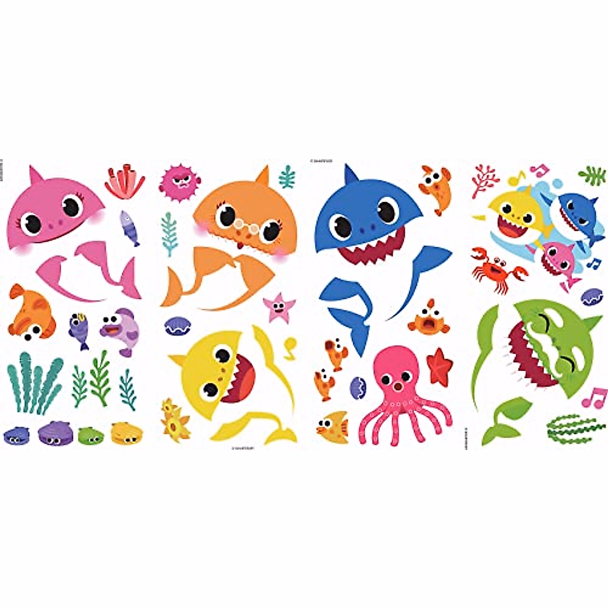 RoomMates RMK4303SCS Baby Shark Peel and Stick Wall Decals