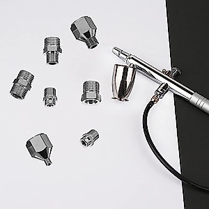 HUBEST 7 pcs of airbrush adaptor set airbrush fitting airbrush connector kit Airbrush Threaded Plug for Connecting Airbrush and air Compressor with Transparent plaxtic Box