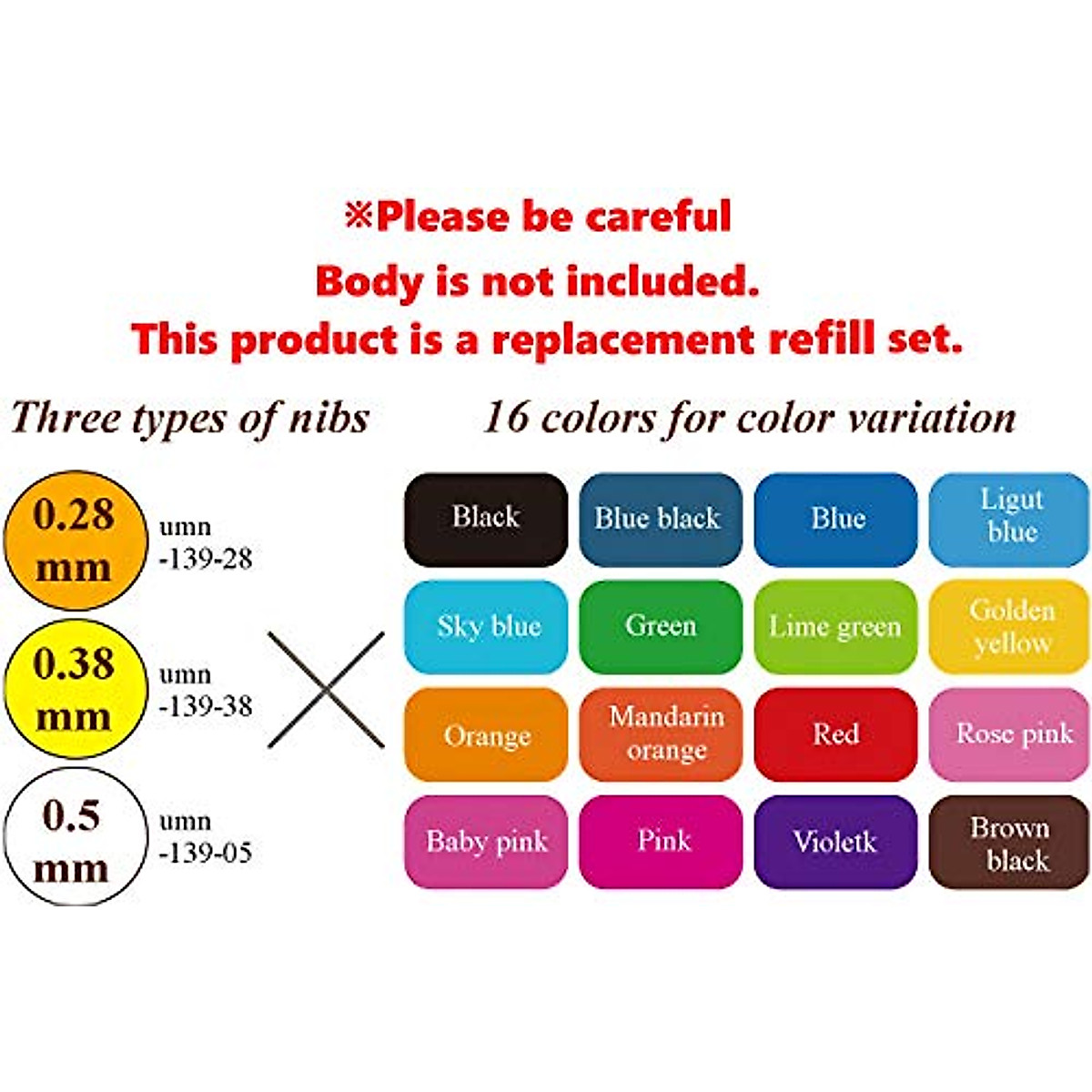 Signo Gel Ink Refills for Style Fit Gel Multi Pen 0.5mm 16 Color Ink, Sticky Notes Value Set