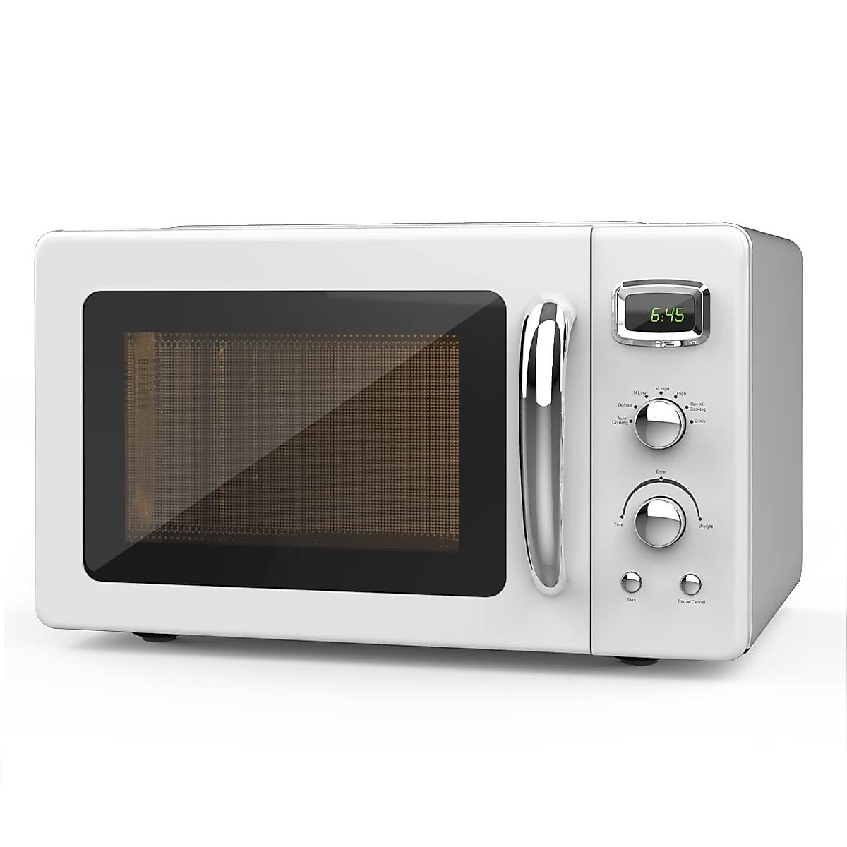 Retro Microwave Oven, SIMOE Compact Microwave Countertop 0.9 cu.ft. 900 W