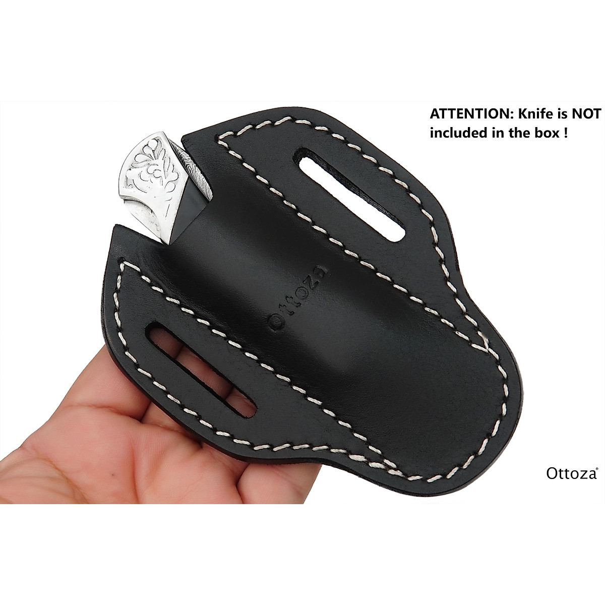 Ottoza Leather Knife Sheath for Belt Vertical Knife Sheath 5" Leather Pocket Knife Sheath Leather Folding Knife Sheath 5 inch Knife Sheath Pocket Knife Holster Pocket Knife Holder TOP Grain Leather No:70