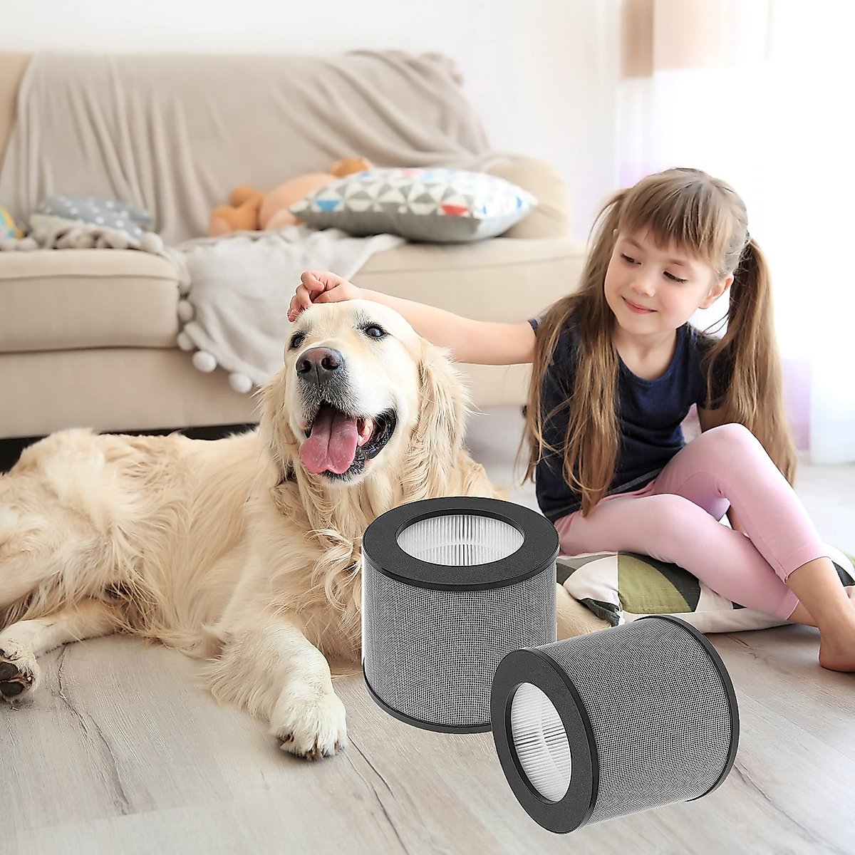 Nyingchi TT-AP006 Filter H13 True HEPA Replacement Filter Compatible with TaoTronics TT-AP006 Air Purifier,3-in-1 High-Efficiency Activated Carbon Filter，Black
