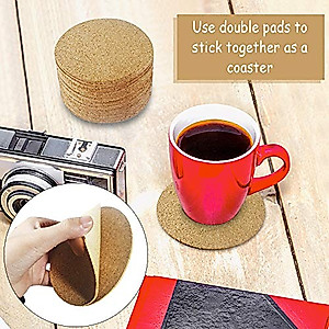 30 Pack Self-Adhesive Cork Round 4” Cork Tiles Cok Bcking Sheets Cork Coasters Round for DIY Crafts