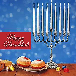 Dripless Chanukah Candles Standard Size - Textured White Hanukkah Candles - Fits Most Menorahs - Premium Quality Wax - 45 Count for All 8 Nights of Hanukkah - by Ner Mitzvah