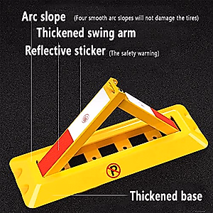 SKIHOT Car Park Driveway Guard Saverremovable Parking Locks Folding Parking Barrier Steel Car Parking Space Lock with Key,Waterproof,Easy Installation,60cm
