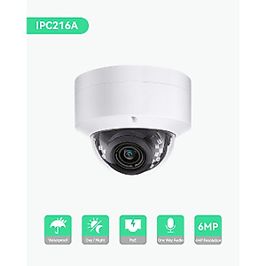 LINOVISION 16 Channel Security Camera System with 4K POE NVR, Guarding Vision or Hik Connect App, 4TB HDD, (10) 6MP Outdoor PoE Cameras with Mic for One Way Audio, Plug-n-Play for Commercial Security