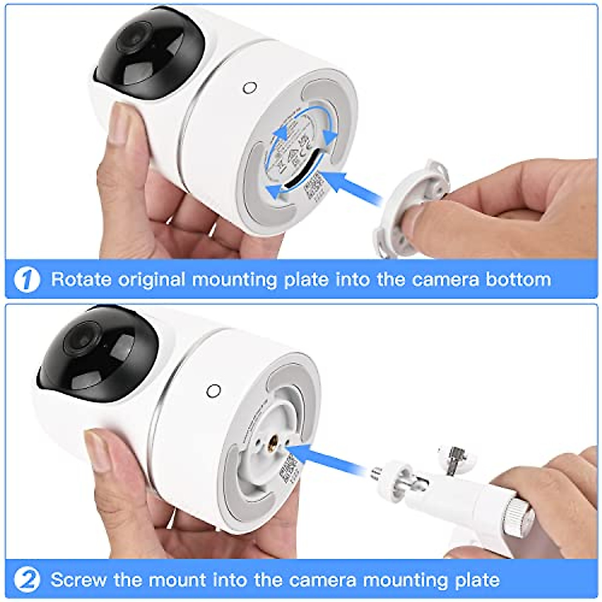 2Pack Adjustable Wall Mount for Eufy Security Solo IndoorCam P24 and S220, No-Drill Mounting Bracket for Eufy Security Indoor Cam Pan & Tilt - White