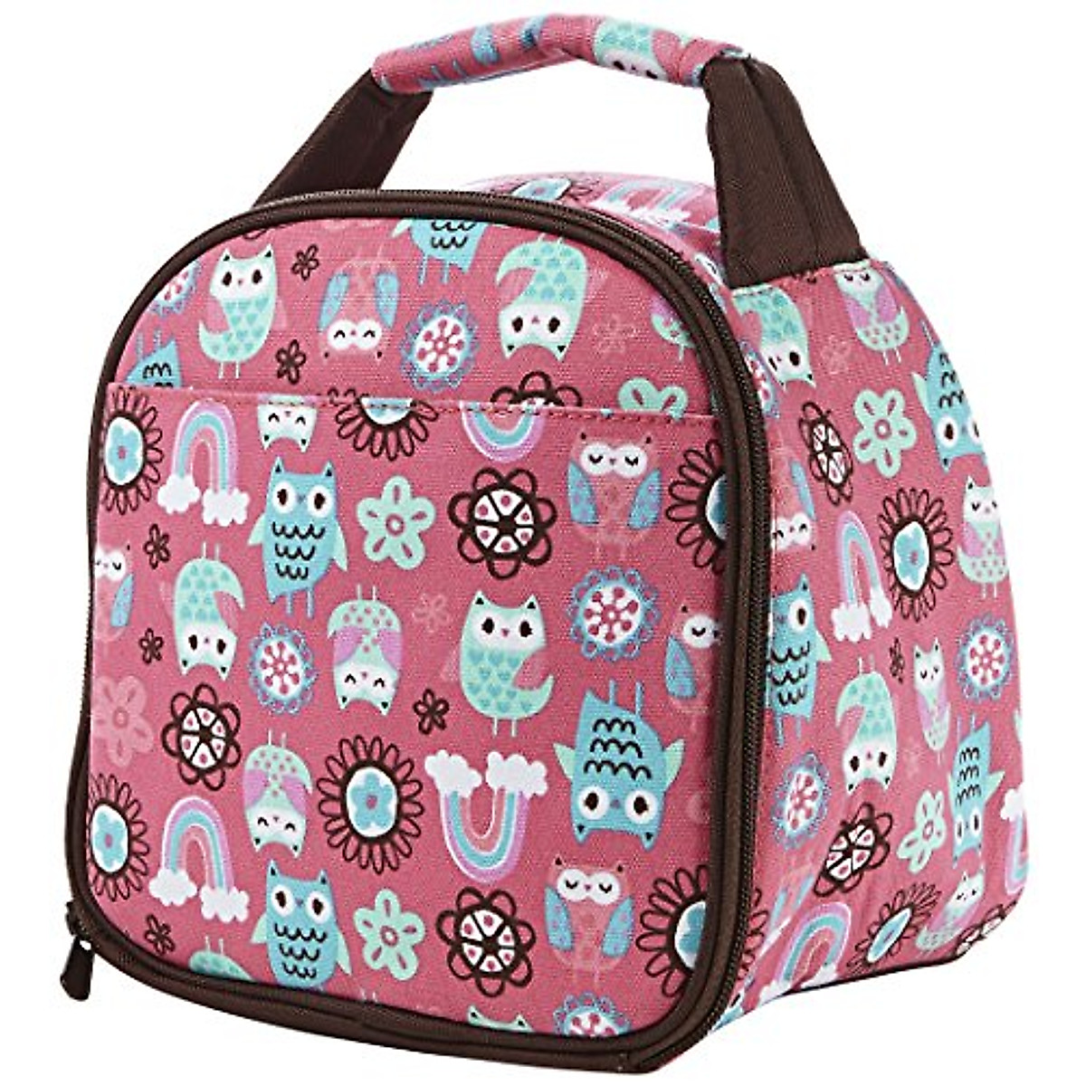 Fit & Fresh Gabby Insulated Lunch Bag with Zipper, Rainbow Owl