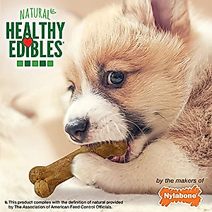 Nylabone Healthy Edibles Natural Puppy Chews Long Lasting Treats for Puppies, Lamb & Apple Flavor, X-Small/Petite (8 Count)