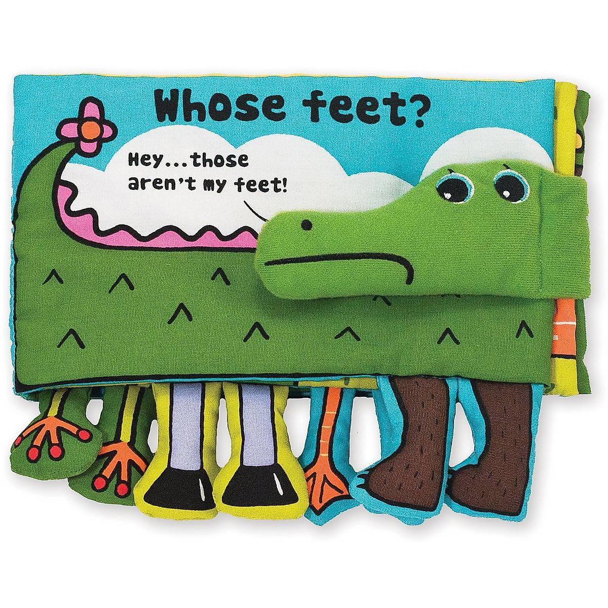 Melissa & Doug Whose Feet?: K's Kids Soft Activity Book Series + 1 Free Pair of Baby Socks Bundle [92036]
