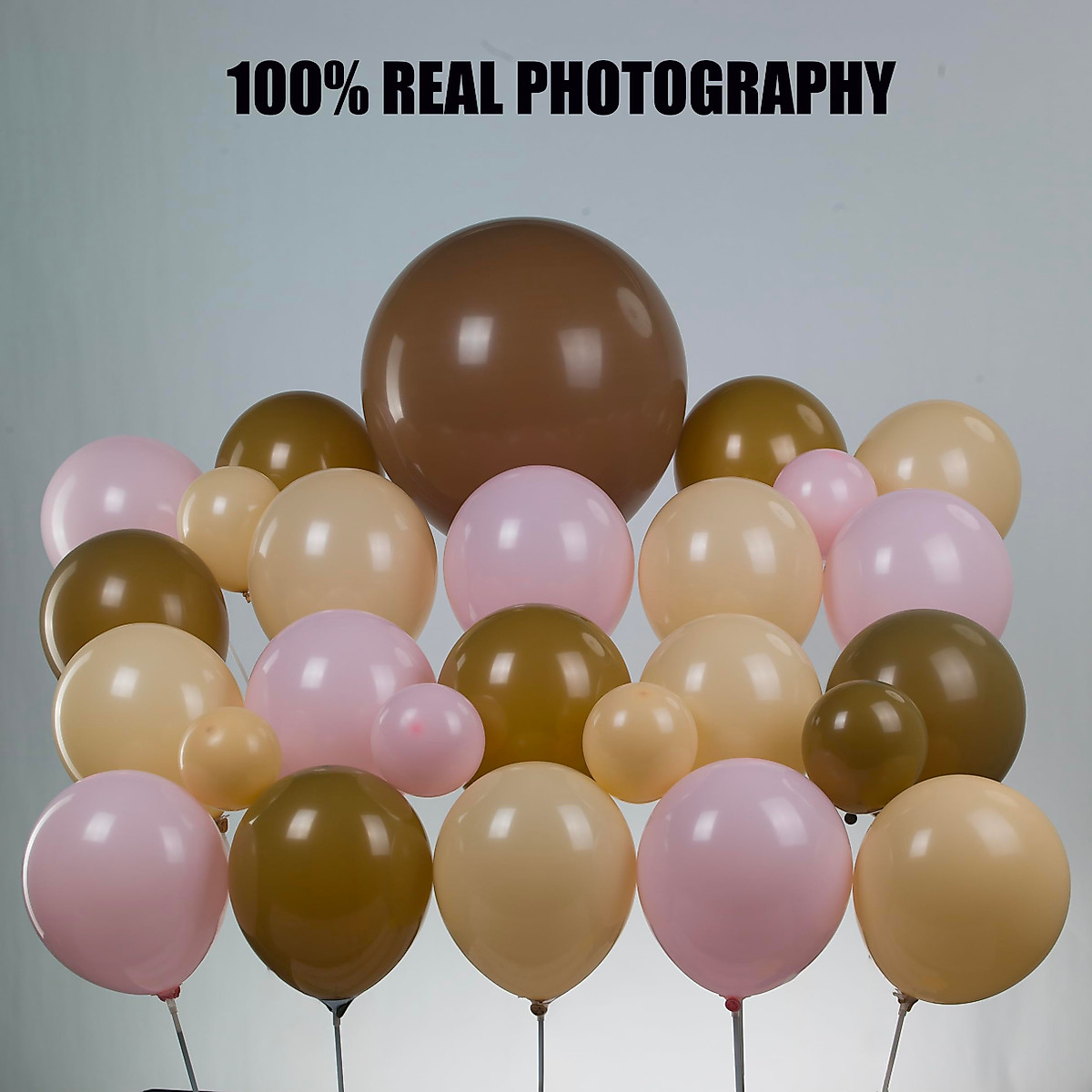 Bear Balloon Garland Arch Kit 140pcs Brown Pink Balloons with Bear Foil Woodland Animal Balloons for We Can Bearly Waits Bear Theme Birthday Baby Shower Party Supplies