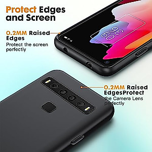 Dioxide Compatible for TCL 10L/TCL 10 Lite Phone Case, Soft TPU Silicone Case Shockproof Non-Slip Camera Protective Case Slim Cover for TCL 10L/TCL 10 Lite Phone Case, Black