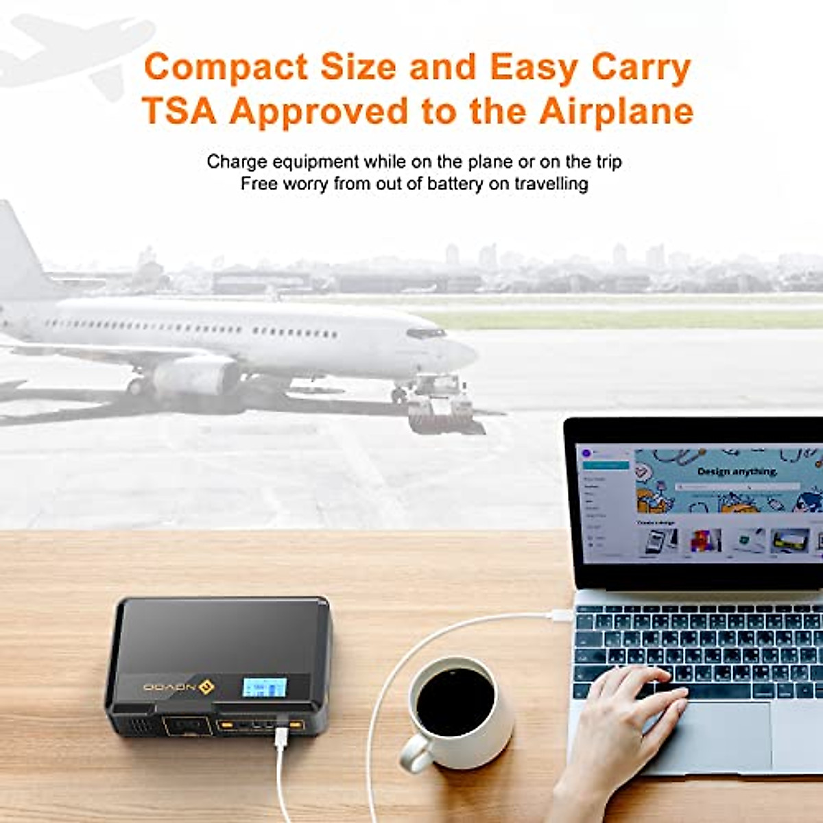 NOVOO Power Bank with AC Outlet, Power Station 100W PD 40000mAh High Capacity Portable Battery Pack for Laptop, Drone, CPAP, Camera, MacBook Pro, Dell XPS, Surface, iPhone, Samsung, iPad and More