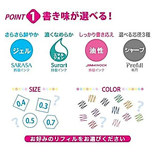 Zebra BRNJK5G Prefer Sarasa NJK-0.5 Ballpoint Pen Refills, Green, 10 Pieces