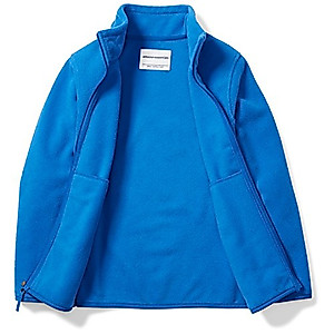 Amazon Essentials Boys' Polar Fleece Full-Zip Mock Jacket, Blue, X-Small