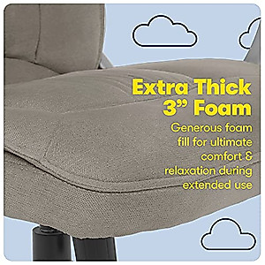 Serta Executive Office Chair Ergonomic Computer Upholstered Layered Body Pillows, Contoured Lumbar Zone, Microfiber, Black Base, Fabric, Grey/Silver