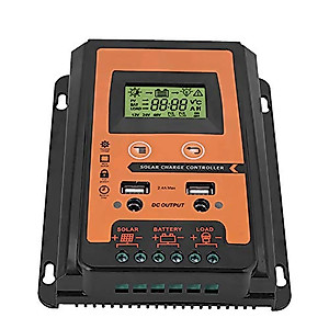 Delaman Solar Charge Controller, 30 Amp 12V/24V DC Input MPPT with LCD Display Solar Panel Regulator