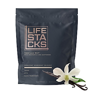 LIFESTACKS Vanilla MCT Oil Powder to Boost Energy & Focus - Nootropics + Adaptogens for an Elevated Coffee Experience - Keto, Vegan, 0 Sugar - Stacked for Success with Ginseng, Rhodiola, L-Tyrosine
