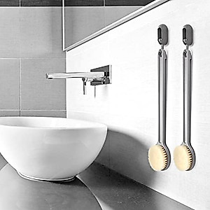 2Pack Back Scrubber for Shower, PIPUHA Back Scrubber Long Handle with Soft and Stiff Bristles, Shower Brush Body Exfoliating for Wet or Dry Brushing, Bathing Accessories for Body Brushes