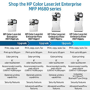 HP Color LaserJet Enterprise Flow M682z Multifunction Duplex Printer with Pull-Out Keyboard and 3-bin Stapler/Stacker (J8A17A)