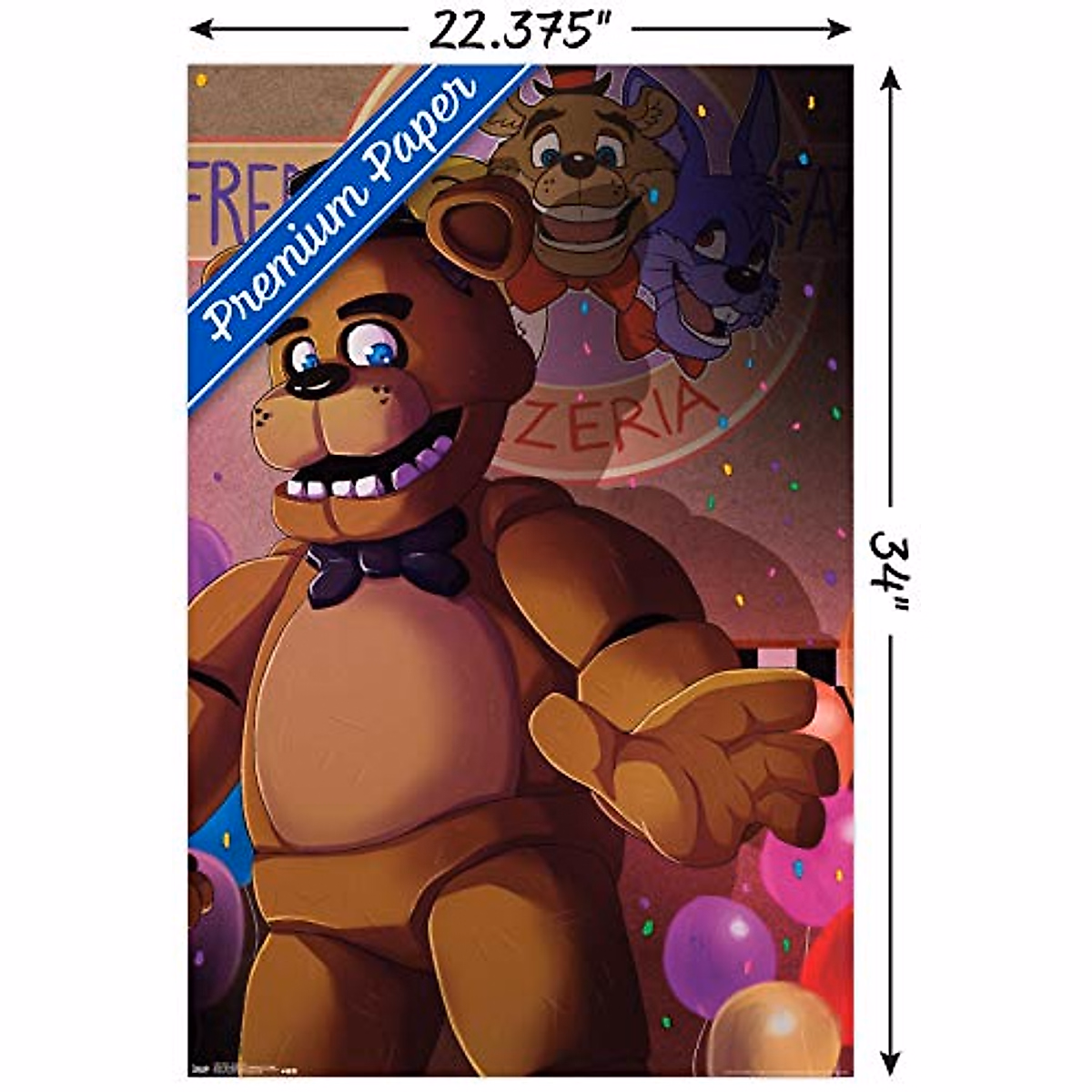 Trends International Five Nights at Freddy's - Pizzeria Art Wall Poster, 22.375" x 34", Premium Unframed Version