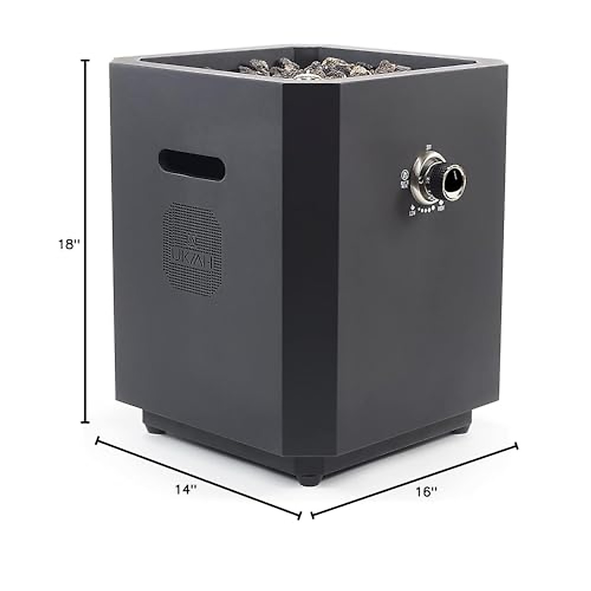 UKIAH The Note Plus - Deluxe Portable Gas Fire Pit with Patented 2.0 Beat to Music Sound System, Black (TK-1053-NP)