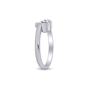 Round White Natural Diamond Accent Mic & Music Note Two Tone Ring 14k White Gold Over Sterling Silver