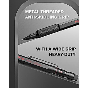 Nicpro 3 Pack 2mm Mechanical Pencils Set with Case, 33 Graphite Lead Refills (4B 2B HB 2H 4H), 36 Colored Lead, Erasers -Weatherproof Metal Barrel, Heavy Duty Carpenter Pencil For Drawing Sketching