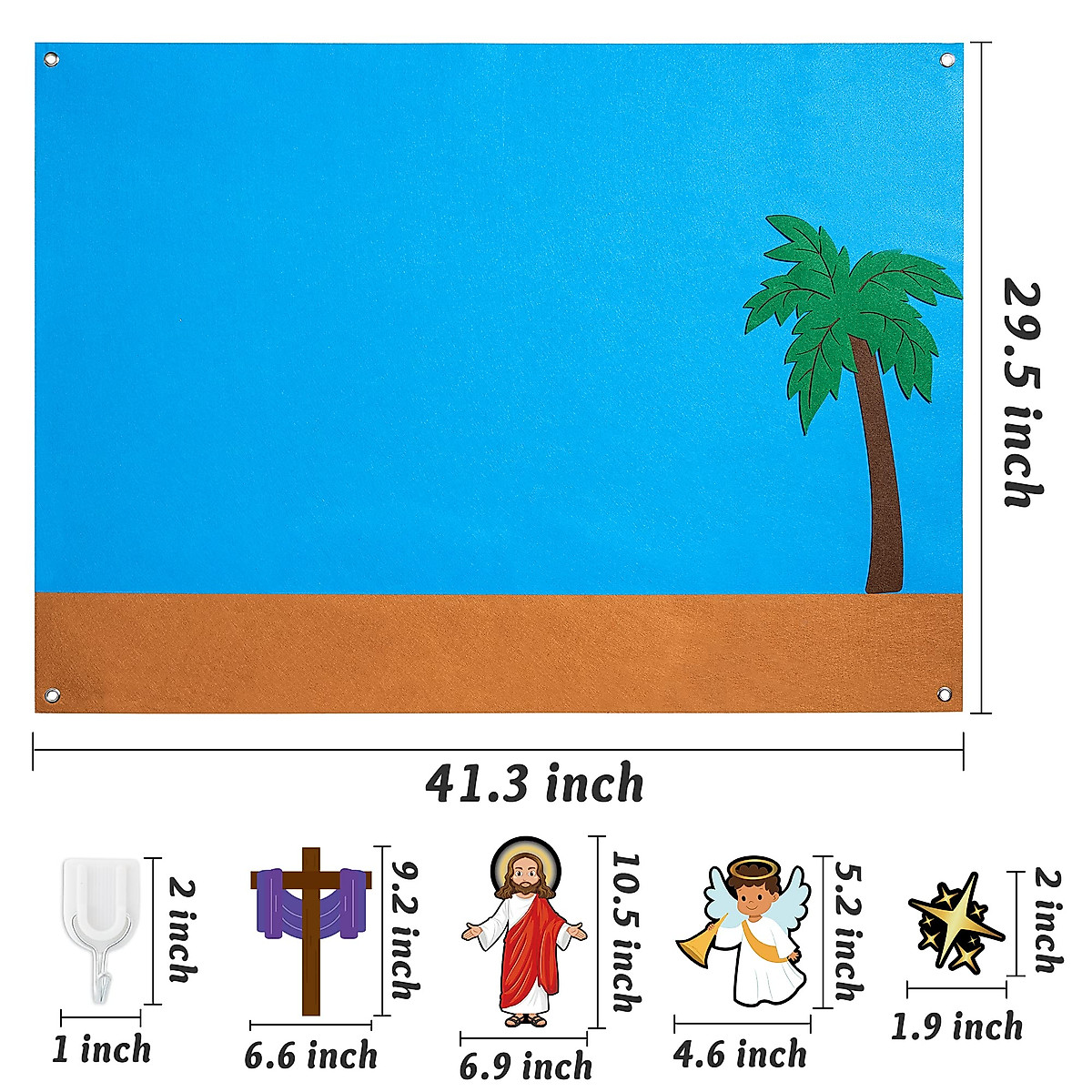 WATINC 42Pcs Easter He is Risen Jesus Crucifixion Resurrection Felt Story Board Set Christian Storytelling Party Supplies Preschool Early Learning Play Kit for Toddlers Kids