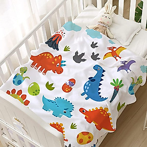 Dinosaur Blanket for Boys Kids Cartoon Dino Soft Plush Fleece Baby Toddler Throw Blanket Cute Print Travel Blankets for Girls Sofa Bed