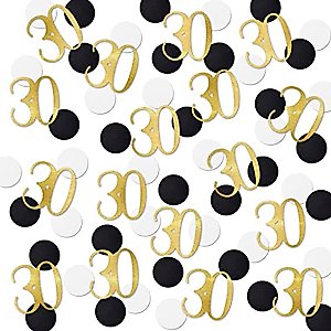 Gold Glitter 30 Confetti, 30th Birthday Number Confetti, 200pcs Anniversary Party Table Decoration Supplies
