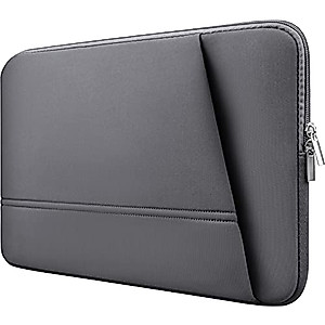 TEDNETGO Laptop Case, 15.6 inch Laptop Sleeve, Durable 15 inch HP Laptop Bag, Lenovo Computer Briefcase Carrying Cover Case 16 inch Neoprene Bag with Pockets for Dell Asus Gifts for Women Men, Grey