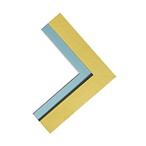 FRAMES BY POST METROGOLDWITHBLUMT5040CM1612 Frame, 50 x 40 cm Image Size 16 x 12 Inch Plastic Glass, Gold Blue Mount