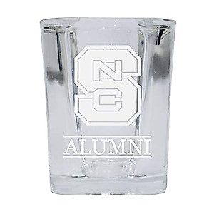 NC State Wolfpack College Alumni 2 Ounce Square Shot Glass laser etched Officially Licensed Collegiate Product