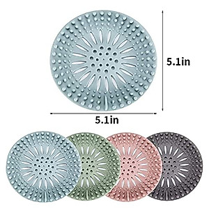 4 Pack Shower Drain Hair Catcher Silicone Hair Stopper,Sink Strainers,Shower Drain Covers, Easy to Install and Clean, Suit for Bathroom Bathtub and Kitchen.