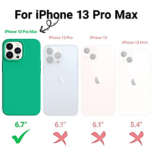 JELE Shockproof Designed for iPhone 13 Pro Max Case, Liquid Silicone Phone Case with [Soft Anti-Scratch Microfiber Lining] Military Grade Drop Protection Slim Thin Cover, 6.7 inch, Bright Green