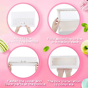 Zopeal 540 Pcs Valentines Day Cookie Strawberry Boxes with Window and Mini Cupcake Liner Set 40 Popup 12.5 x 5.5 x 2.5 Inch Treat Pastry Box and 500 Baking Cup for Valentines Baking Muffins Pastries