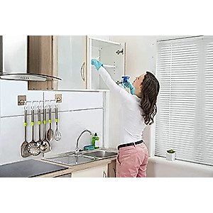 MELOYOU Kitchen Rail Utensil Rack Organizer Wall Mount with 12 Sliding Hooks No Drilling Hanging Rack for Kitchen,Pot Pan,Towel Pack of 2