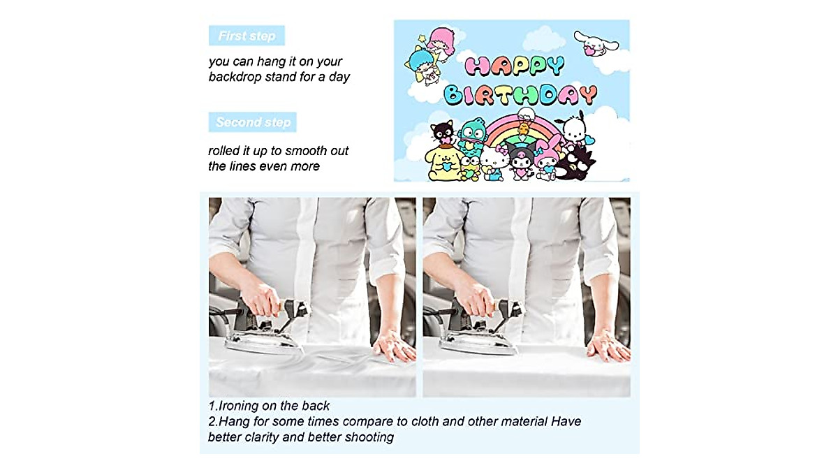 Hello Kitty Birthday Backdrop - Kawaii Sanrio Party Supplies