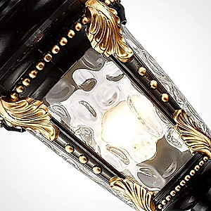 MODEBHD Villa Garage Glass Post Lanter Backyard Swimming Pool Floor-Standing Lighting,External Rustproof High Brightness E27 Patio Column Light,Outdoor Post Lights