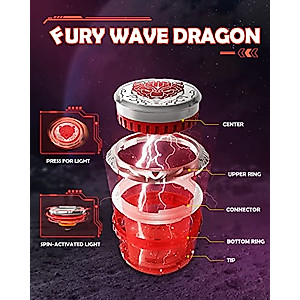 Infinity Nado Battling Tops Burst Toy for Boys Grils Age 8-12 - Including Gaming Top Toys, Sword Launcher - Blazing War Bear, Flame Red