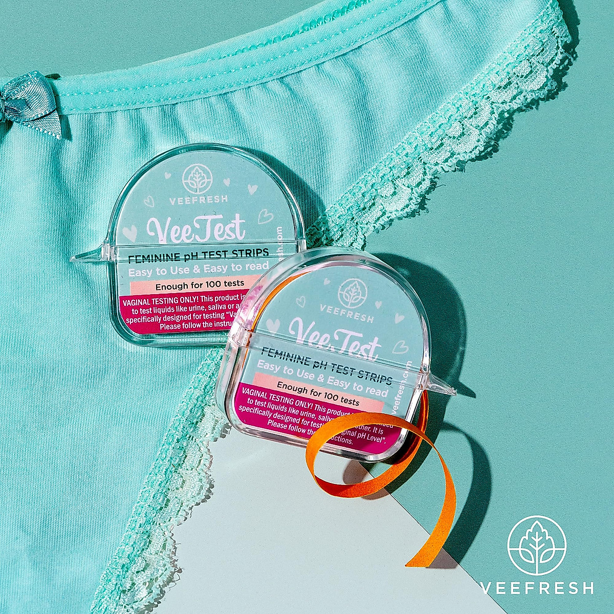 VeeFresh VeeTest Vaginal pH Test Strips - 100-Piece Accurate and Easy to Use pH Balance Test Strips for Women, Compact and Discreet Vaginal pH Tester for Feminine Health Monitoring