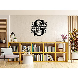 Personalized Family Name Sign, Personalized Metal Sign, Custom Metal Sign, Monogram Wall Decor, Personalized Last Name Sign, Split Letter Monogram Sign，housewarming gifts for new house