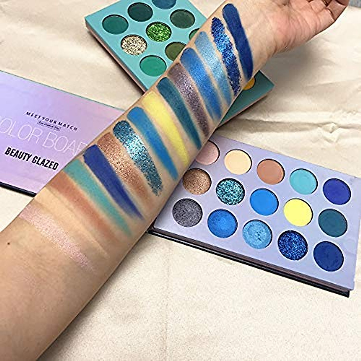 Beauty Searcher 60 Color Eyeshadow Palette, 4 in 1 Board High Pigmented Glitter Matte Eye Shadow Rotation Pearlescent Nude Makeup Palette Eyes Cosmetic