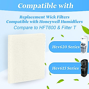 getalong HFT600 Humidifier Filter T Compatible for Honeywell HEV620 & HEV615 Series,Part HFT600T HFT600PDQ,6 Pack