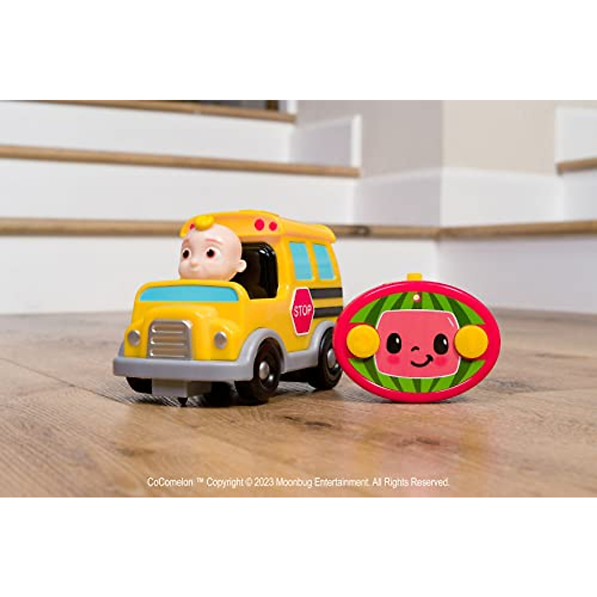 Jada Toys Cocomelon 7.5" School Bus RC Remote Control Car, Toys for Kids