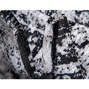 Unique Loom Sofia Collection Area Rug - Salle Garnier (7' 10" x 10' Rectangle, Black/ Ivory)